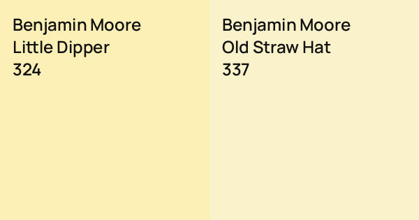 Benjamin Moore Little Dipper vs. Benjamin Moore Old Straw Hat comparison