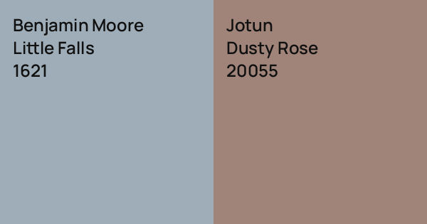 Benjamin Moore Little Falls vs. Jotun Dusty Rose comparison