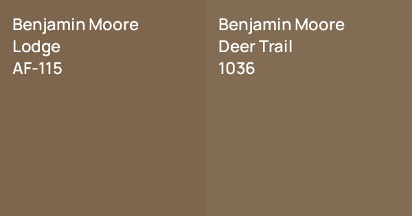 Benjamin Moore Lodge vs. Benjamin Moore Deer Trail comparison