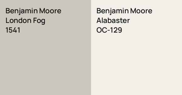 Benjamin Moore London Fog vs. Benjamin Moore Alabaster comparison