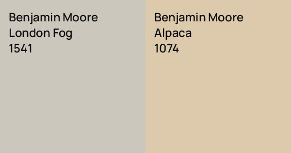 Benjamin Moore London Fog vs. Benjamin Moore Alpaca comparison
