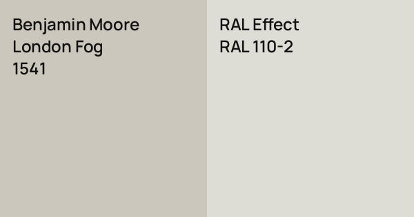 Benjamin Moore London Fog vs. RAL Effect RAL 110-2 comparison