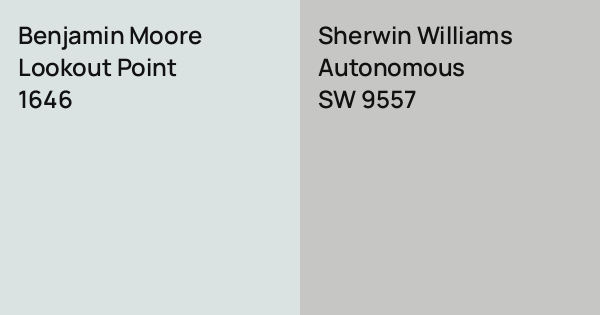 Benjamin Moore Lookout Point vs. Sherwin Williams Autonomous comparison