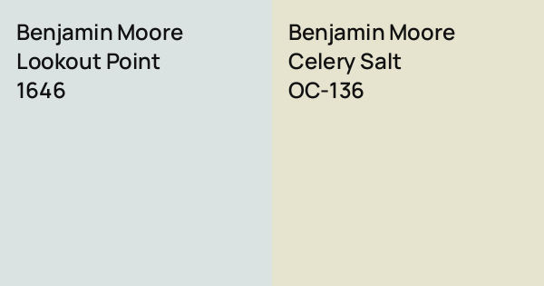Benjamin Moore Lookout Point vs. Benjamin Moore Celery Salt comparison