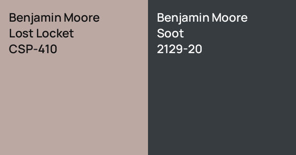 Benjamin Moore Lost Locket vs. Benjamin Moore Soot comparison