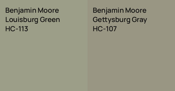 Benjamin Moore Louisburg Green vs. Benjamin Moore Gettysburg Gray ...