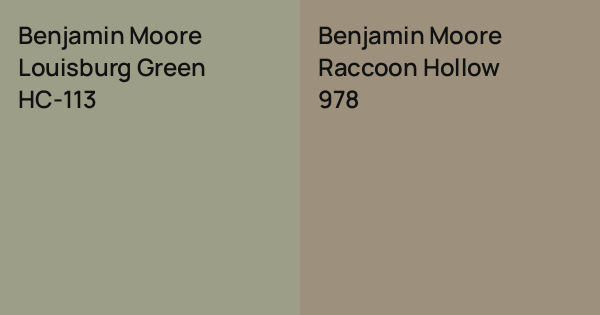 Benjamin Moore Louisburg Green vs. Benjamin Moore Raccoon Hollow comparison