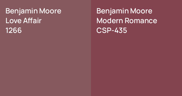 Benjamin Moore Love Affair vs. Benjamin Moore Modern Romance comparison