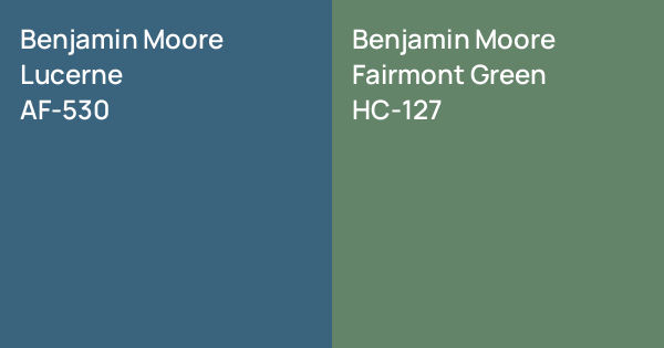 Benjamin Moore Lucerne vs. Benjamin Moore Fairmont Green comparison