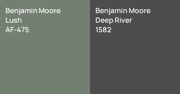 Benjamin Moore Lush vs. Benjamin Moore Deep River comparison