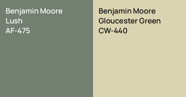 Benjamin Moore Lush vs. Benjamin Moore Gloucester Green comparison