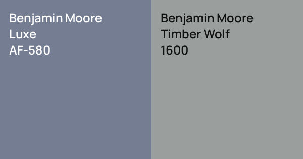 Benjamin Moore Luxe vs. Benjamin Moore Timber Wolf comparison