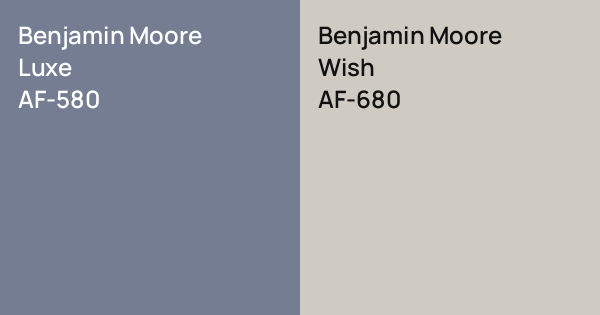 Benjamin Moore Luxe vs. Benjamin Moore Wish comparison
