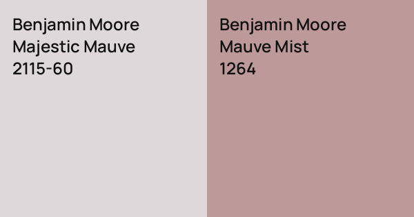 Benjamin Moore Majestic Mauve vs. Benjamin Moore Mauve Mist comparison