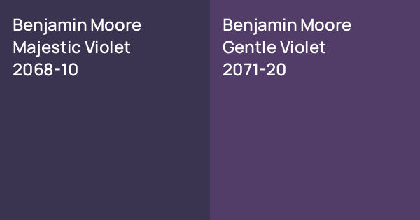 Benjamin Moore Majestic Violet vs. Benjamin Moore Gentle Violet comparison