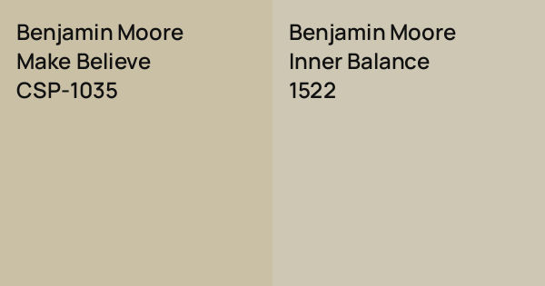 Benjamin Moore Make Believe vs. Benjamin Moore Inner Balance comparison