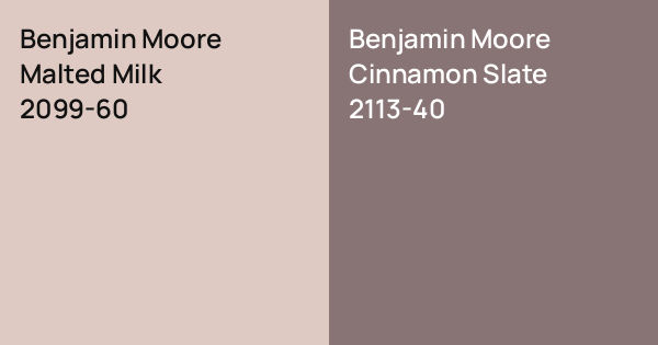 Benjamin Moore Malted Milk vs. Benjamin Moore Cinnamon Slate comparison