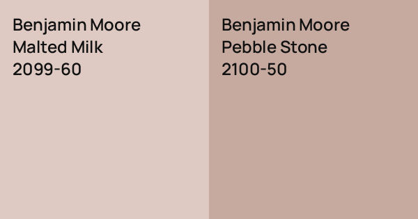 Benjamin Moore Malted Milk vs. Benjamin Moore Pebble Stone comparison