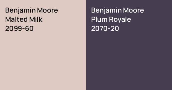 Benjamin Moore Malted Milk vs. Benjamin Moore Plum Royale comparison
