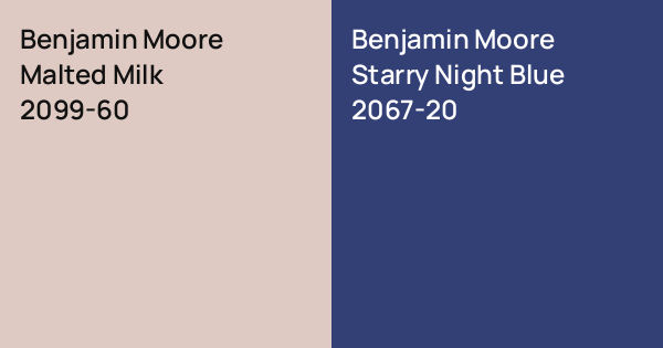 Benjamin Moore Malted Milk vs. Benjamin Moore Starry Night Blue comparison