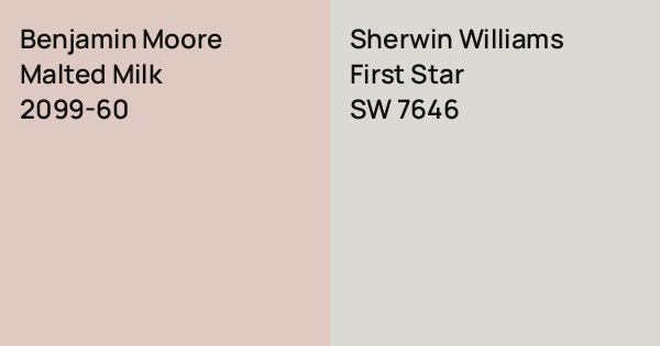 Benjamin Moore Malted Milk vs. Sherwin Williams First Star comparison