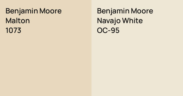 Benjamin Moore Malton vs. Benjamin Moore Navajo White comparison