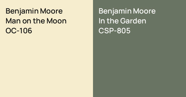 Benjamin Moore Man on the Moon vs. Benjamin Moore In the Garden comparison