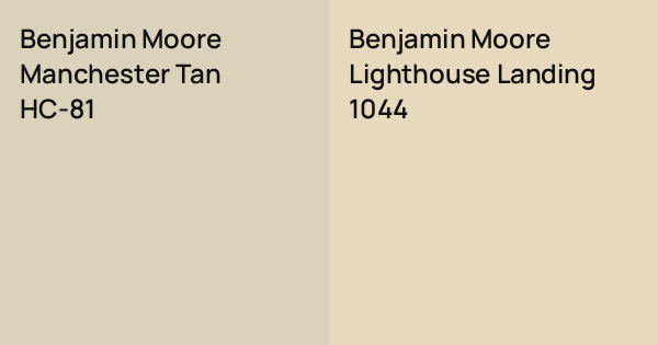 Benjamin Moore Manchester Tan vs. Benjamin Moore Lighthouse Landing ...
