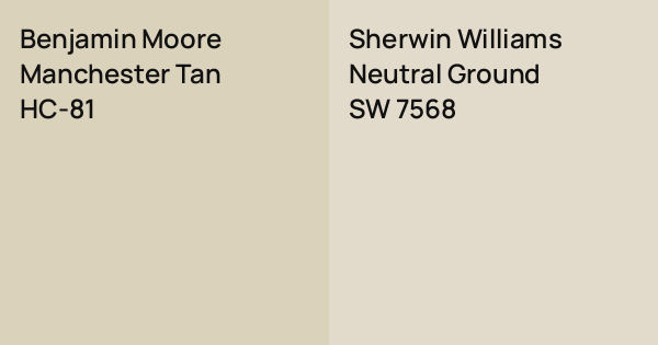 Benjamin Moore Manchester Tan vs. Sherwin Williams Neutral Ground ...