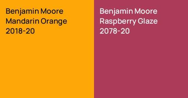 Benjamin Moore Mandarin Orange vs. Benjamin Moore Raspberry Glaze ...