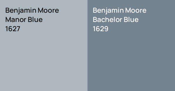Benjamin Moore Manor Blue vs. Benjamin Moore Bachelor Blue comparison