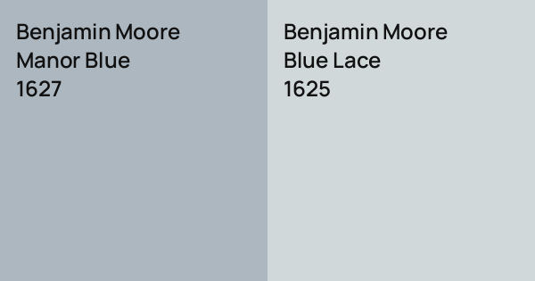 Benjamin Moore Manor Blue vs. Benjamin Moore Blue Lace comparison