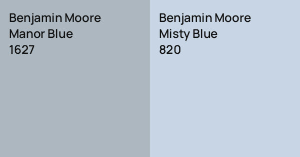 Benjamin Moore Manor Blue vs. Benjamin Moore Misty Blue comparison