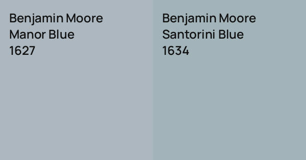 Benjamin Moore Manor Blue vs. Benjamin Moore Santorini Blue comparison