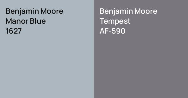 Benjamin Moore Manor Blue vs. Benjamin Moore Tempest comparison
