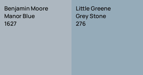 Benjamin Moore Manor Blue vs. Little Greene Grey Stone comparison