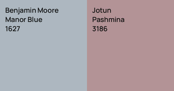 Benjamin Moore Manor Blue vs. Jotun Pashmina comparison