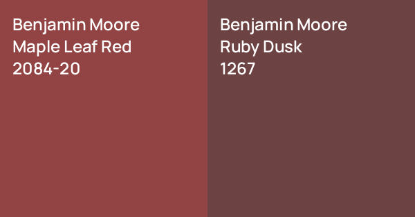 Benjamin Moore Maple Leaf Red vs. Benjamin Moore Ruby Dusk comparison