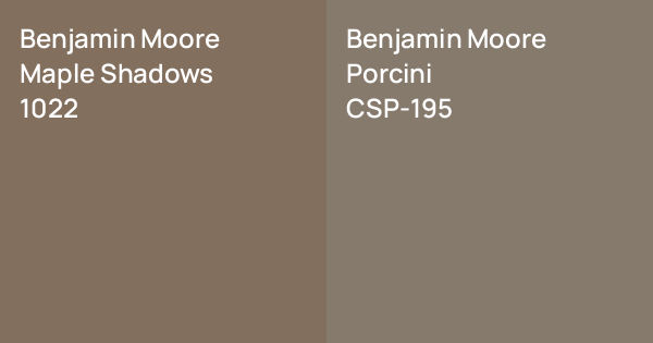 Benjamin Moore Maple Shadows vs. Benjamin Moore Porcini comparison