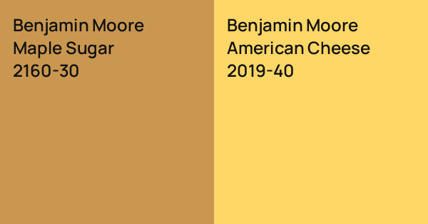 Benjamin Moore Maple Sugar vs. Benjamin Moore American Cheese comparison