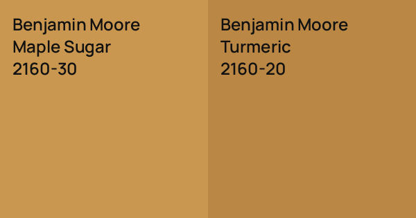 Benjamin Moore Maple Sugar vs. Benjamin Moore Turmeric comparison