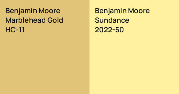 Benjamin Moore Marblehead Gold vs. Benjamin Moore Sundance comparison