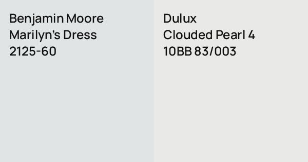 Benjamin Moore Marilyn's Dress vs. Dulux Clouded Pearl 4 comparison
