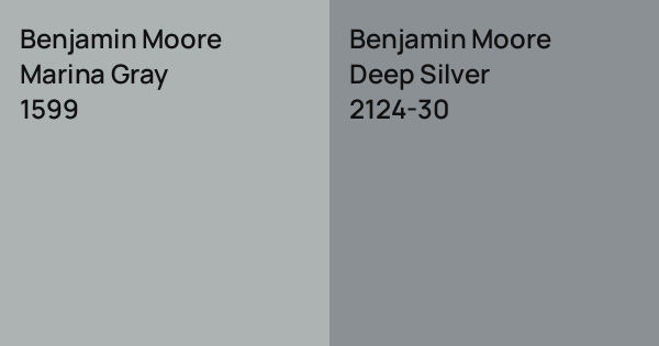Benjamin Moore Marina Gray vs. Benjamin Moore Deep Silver comparison