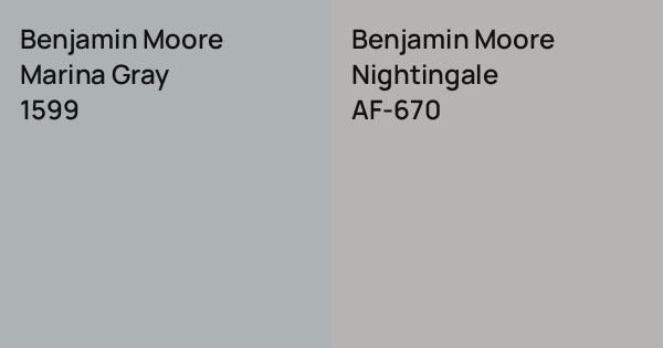 Benjamin Moore Marina Gray vs. Benjamin Moore Nightingale comparison