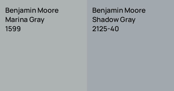 Benjamin Moore Marina Gray vs. Benjamin Moore Shadow Gray comparison