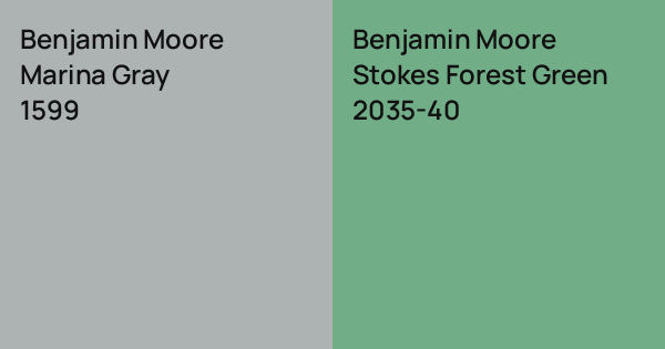 Benjamin Moore Marina Gray vs. Benjamin Moore Stokes Forest Green ...