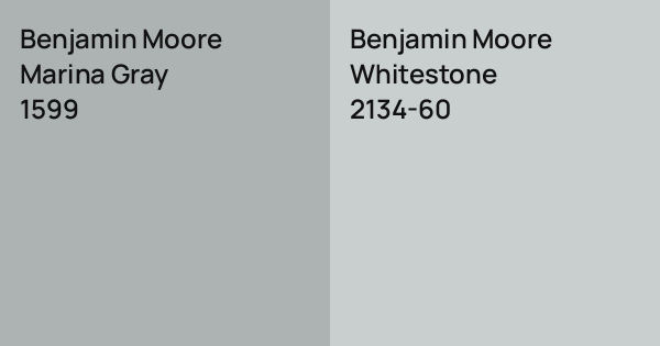 Benjamin Moore Marina Gray vs. Benjamin Moore Whitestone comparison