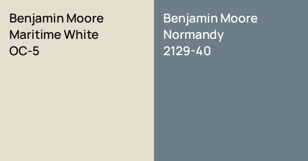 Benjamin Moore Maritime White vs. Benjamin Moore Normandy comparison