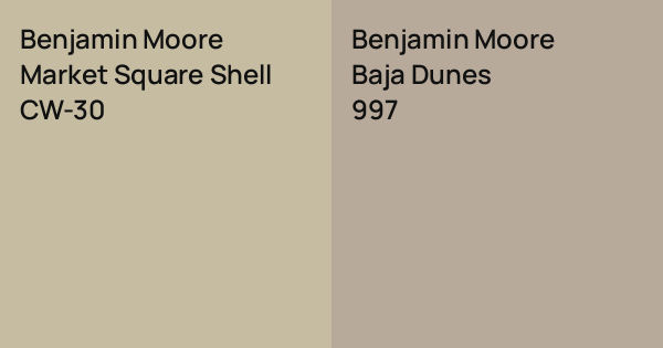 Benjamin Moore Market Square Shell vs. Benjamin Moore Baja Dunes comparison